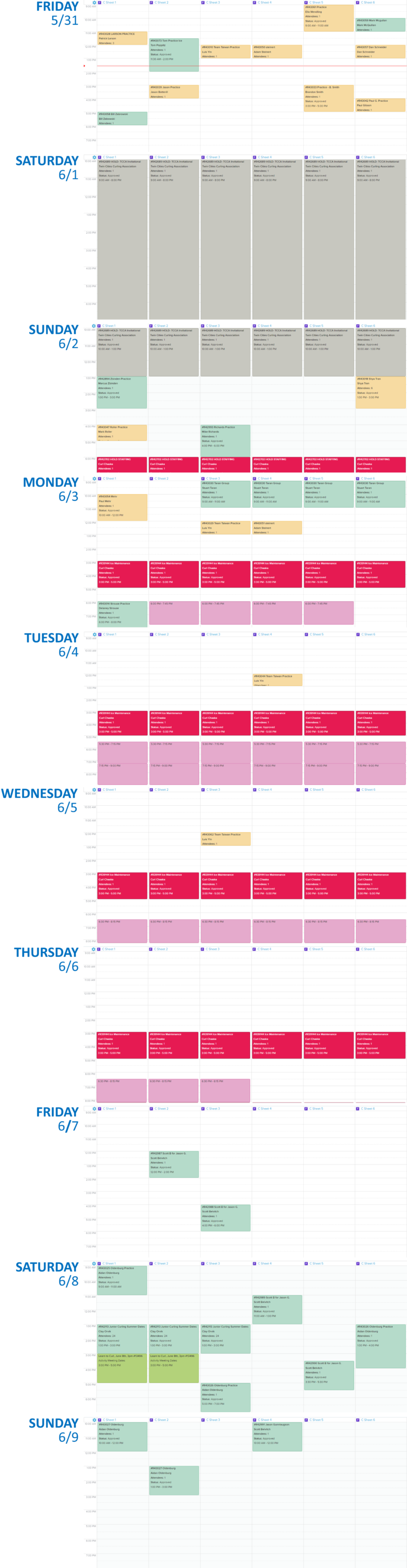Curling Ice Schedule for the Week - Chaska Curling Center